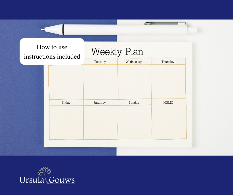 How To Make a Weekly Planner - Ursula Gouws Consulting